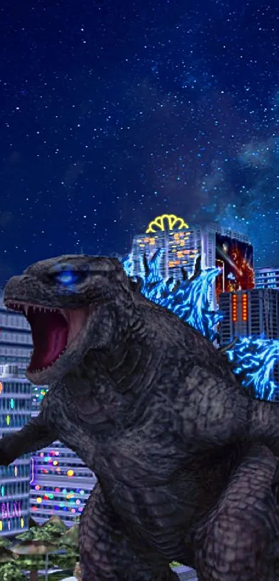 Epic Godzilla City Nightscape - free download