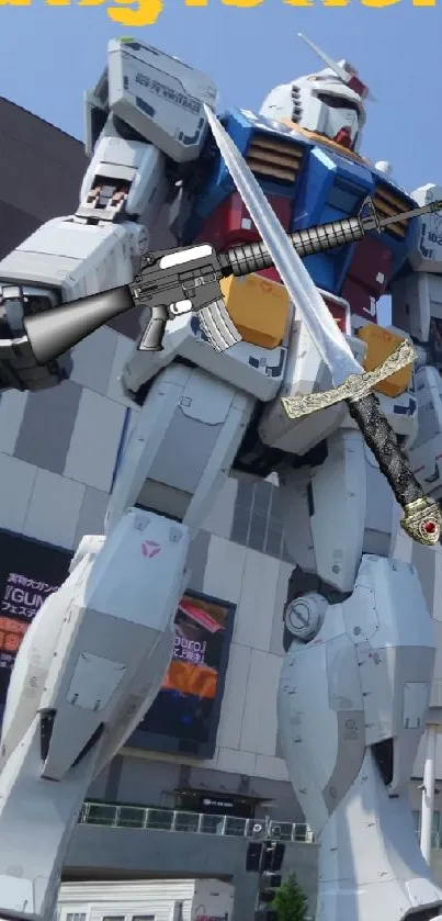 Epic Robot with Sword Wallpaper - free download