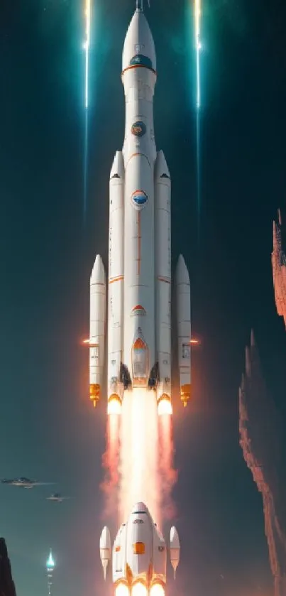 Epic Rocket Launch Wallpaper - free download