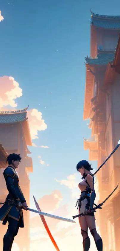 Epic Samurai Duel Wallpaper - free download