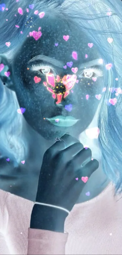 Ethereal Blue Fantasy Portrait - free download