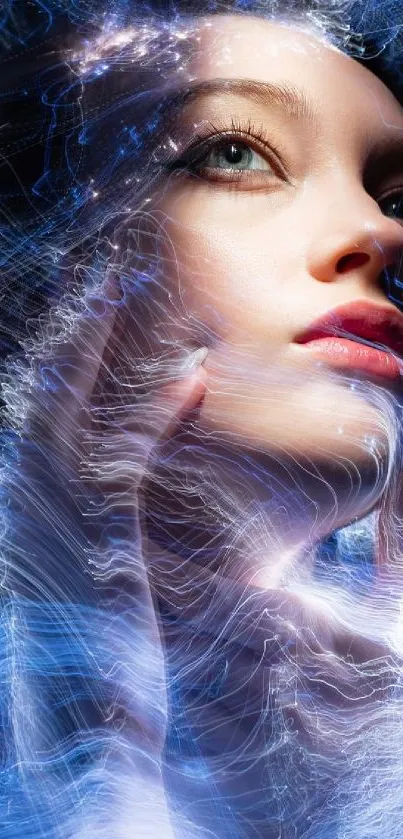 Ethereal Blue Light Portrait - free download