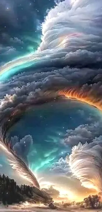 Ethereal Sky Swirl Wallpaper - free download