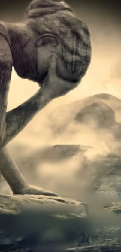 Ethereal Stone Statue Wallpaper - free download