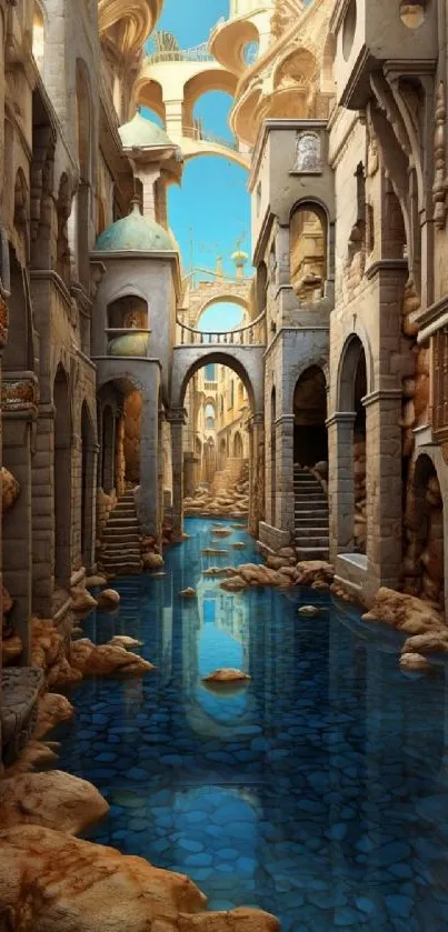 Fantasy Cityscape Mobile Wallpaper - free download