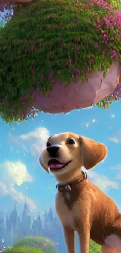 Fantasy Dog in Dreamy Landscape - free download