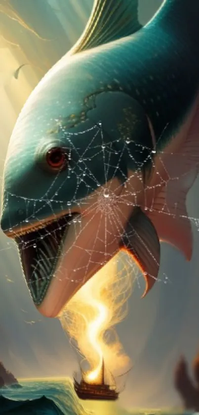 Fantasy Fish and Ship Scene - free download