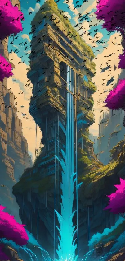 Fantasy Waterfall Adventure Art - free download