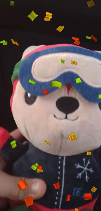 Festive Bear Plush Wallpaper - free download