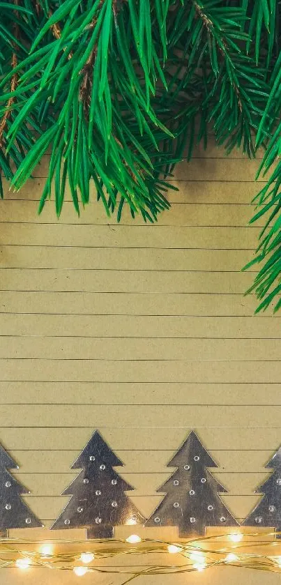 Festive Fir Tree Wallpaper - free download