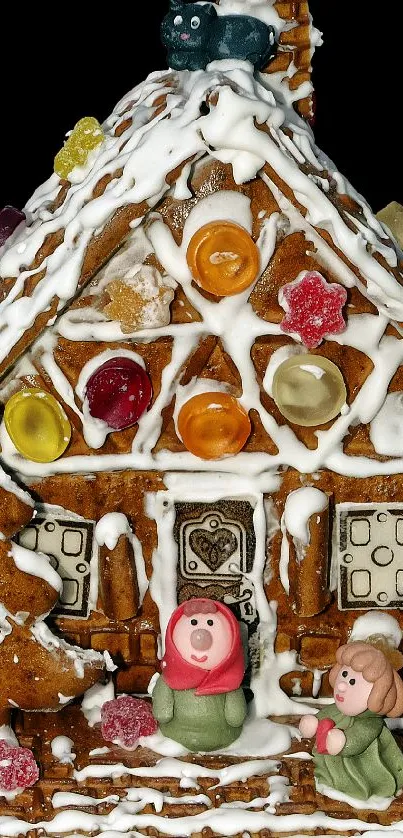 Festive Gingerbread House Art - free download