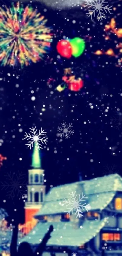 Festive Night Fireworks Wallpaper - free download
