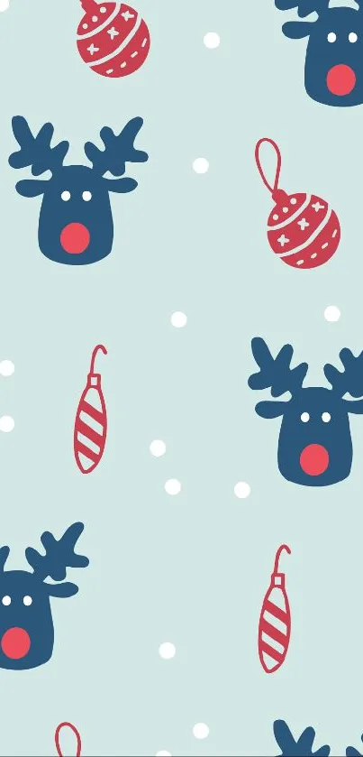 Festive Reindeer Pattern Wallpaper - free download