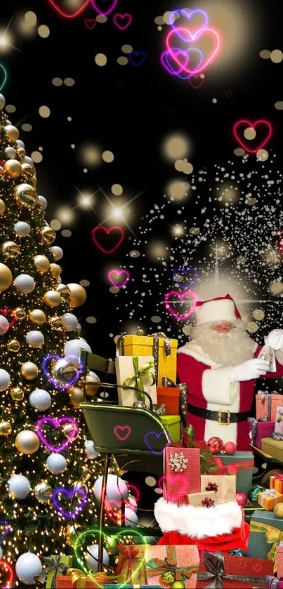 Festive Santa Night Wallpaper - free download