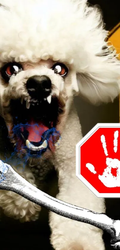 Fierce Dog and Sign Art - free download