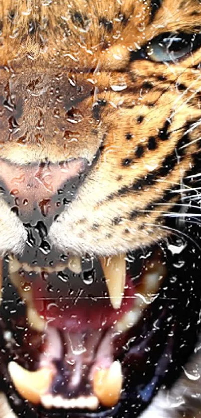 Fierce Leopard Roar Wallpaper - free download