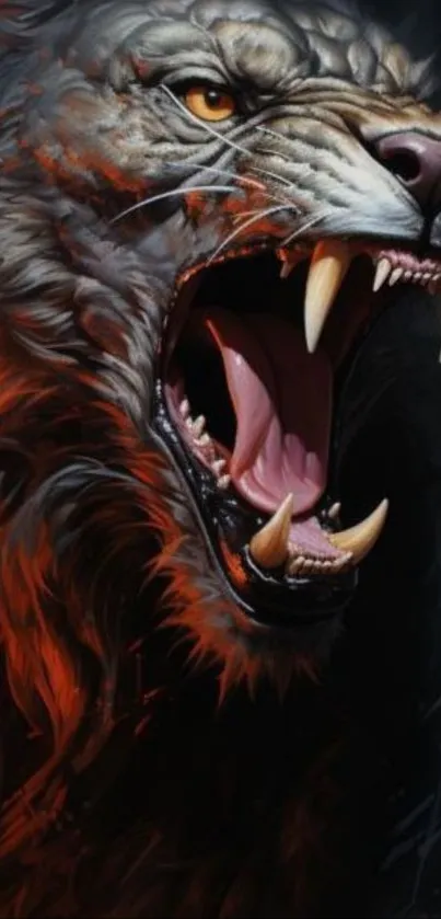 Fierce Roaring Beast Art - free download