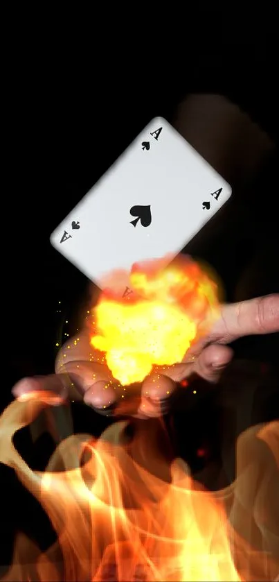 Fiery Ace Card Magic Wallpaper - free download