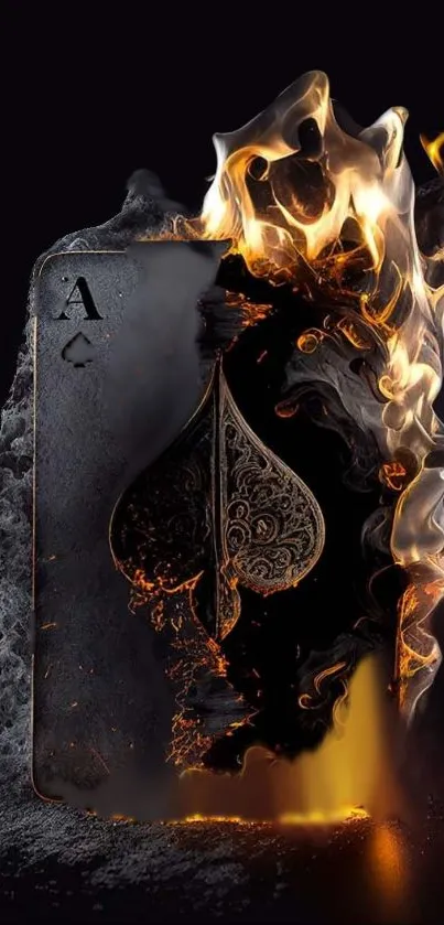 Fiery Ace of Spades Wallpaper - free download
