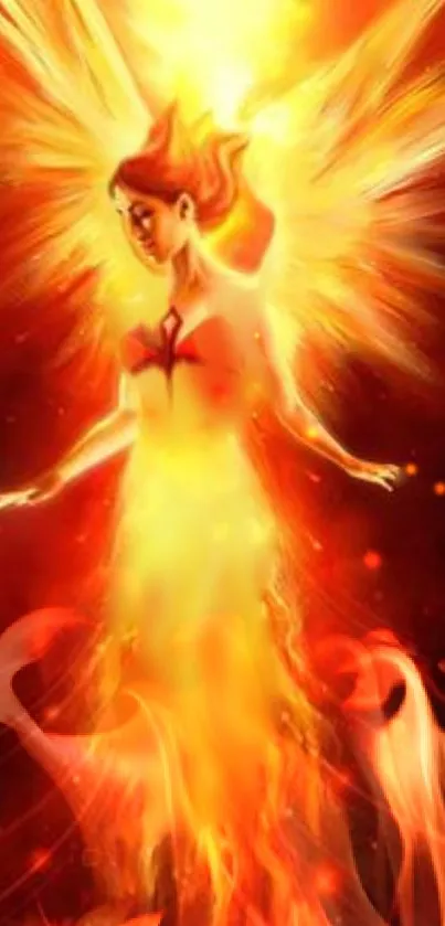 Fiery Angel Mobile Wallpaper - free download