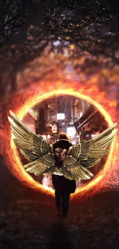 Fiery Angel Wings Portal - free download