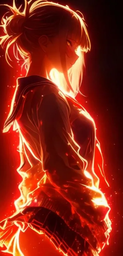 Fiery Anime Character Art - free download