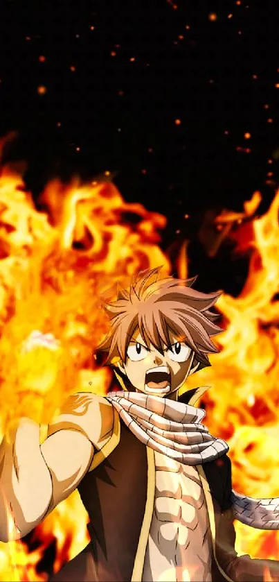 Fiery Anime Character Wallpaper - free download