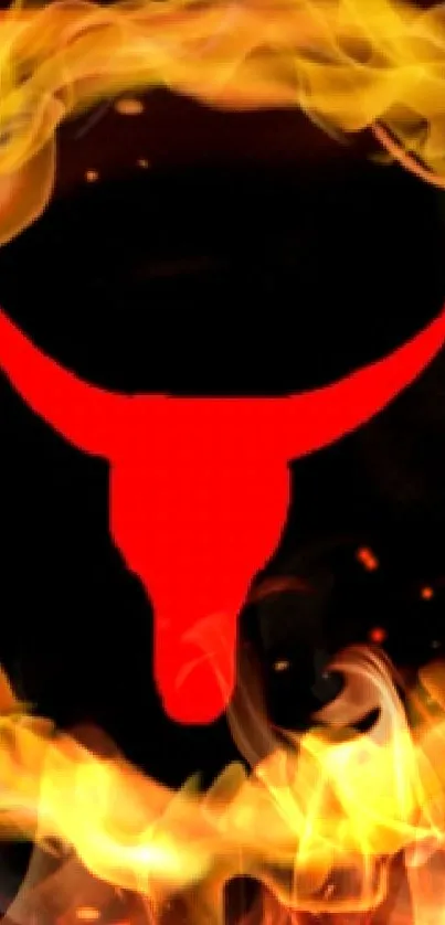 Fiery Bull Mobile Wallpaper - free download