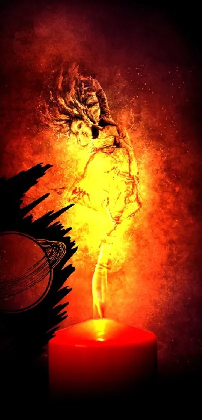 Fiery Candle Spirit Wallpaper - free download
