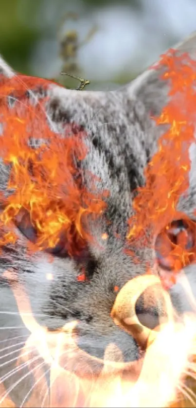 Fiery Cat with Flaming Eyes - free download