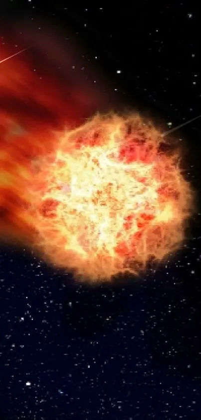 Fiery Comet Approaching Earth - free download