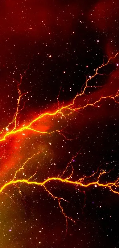 Fiery Cosmic Lightning Art - free download