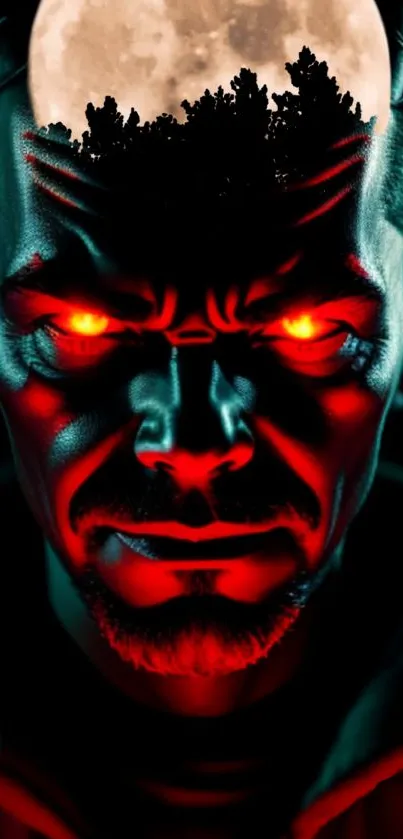 Fiery Devil Neon Glow Wallpaper - free download