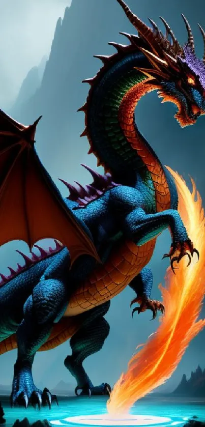 Fiery Dragon Fantasy Art - free download