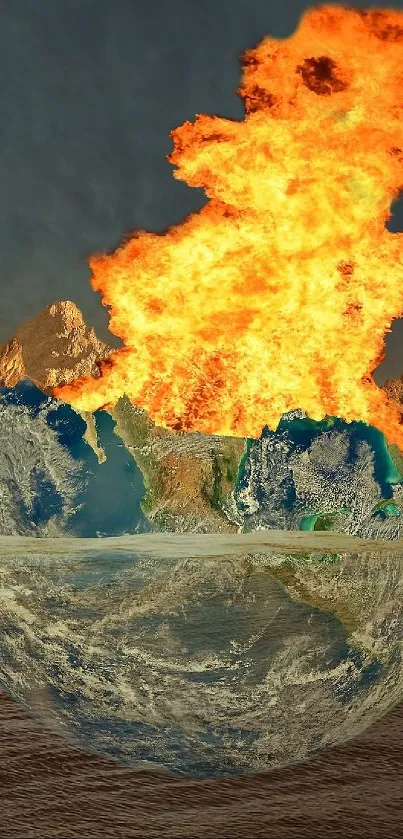 Fiery Earth Mobile Wallpaper - free download