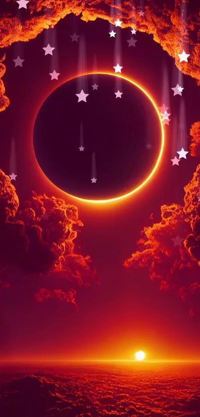Fiery Eclipse Mobile Wallpaper - free download