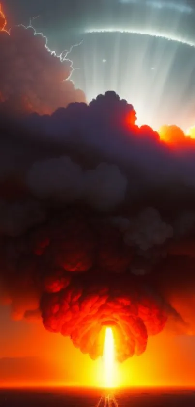 Fiery Explosion Mobile Wallpaper - free download