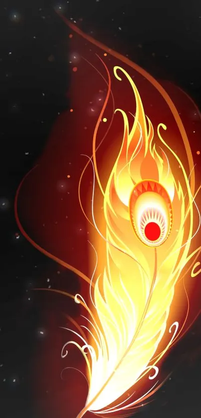 Fiery Feather Mobile Wallpaper - free download