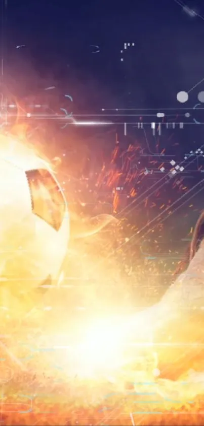 Fiery Football Kick Wallpaper - free download