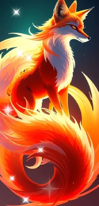Fiery Fox Fantasy Art - free download