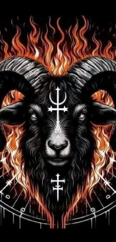Fiery Goat Head Art Wallpaper - free download