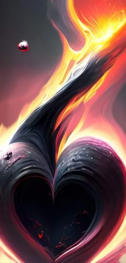 Fiery Heart Art Wallpaper - free download