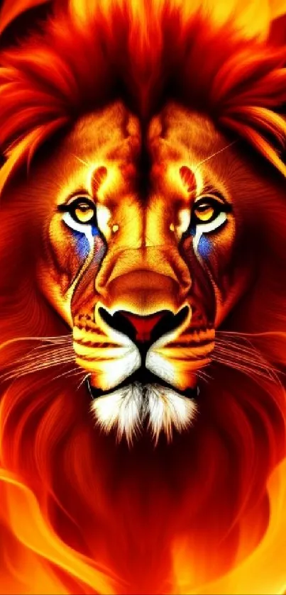 Fiery Lion Art Wallpaper - free download