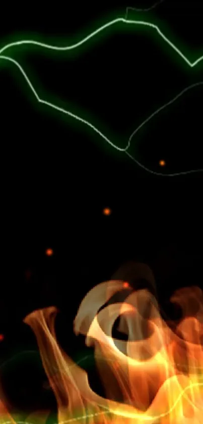 Fiery Neon Abstract Wallpaper - free download