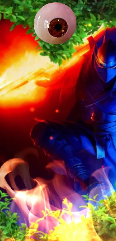 Fiery Ninja Eye Wallpaper - free download