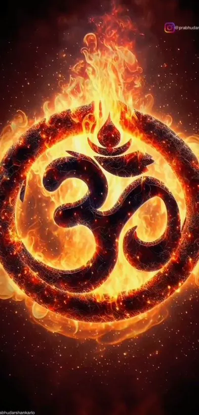 Fiery Om Symbol Wallpaper - free download