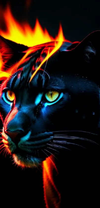 Fiery Panther Art Wallpaper - free download
