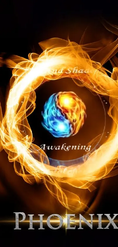 Fiery Phoenix Flame Wallpaper - free download