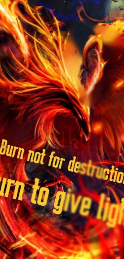 Fiery Phoenix Inspirational Wallpaper - free download
