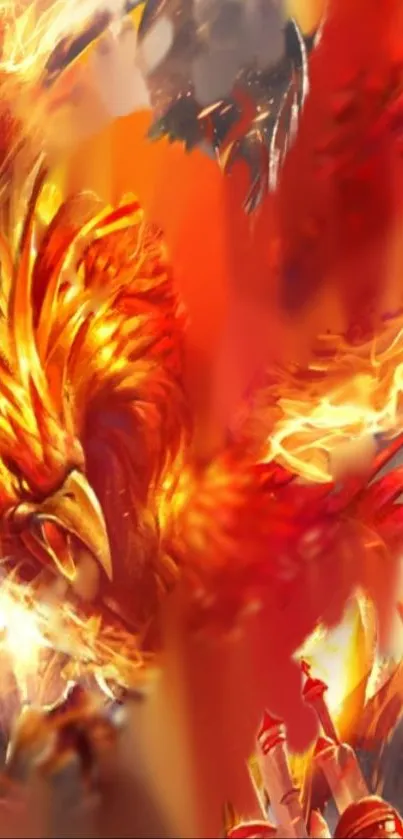Fiery Phoenix Mobile Wallpaper - free download